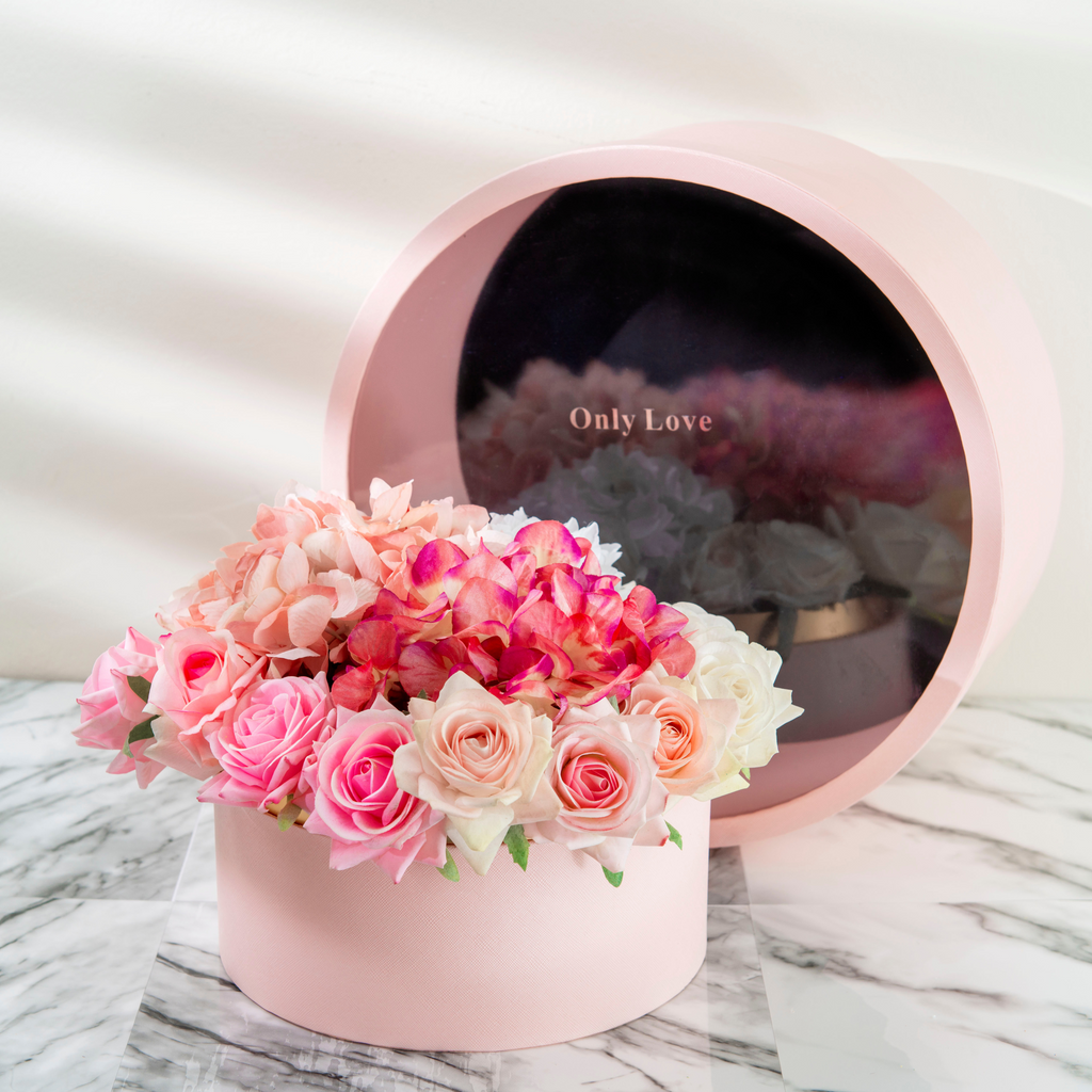 Only Love Round Flower Boxes| Gift Box |Christmas Box | Valentines Box ...