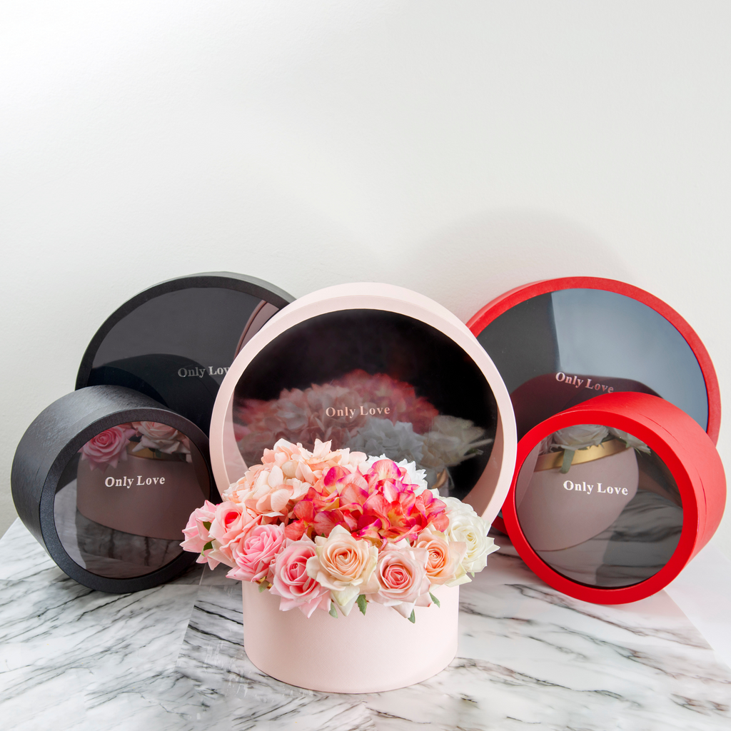 Only Love Round Flower Boxes| Gift Box |Christmas Box | Valentines Box ...