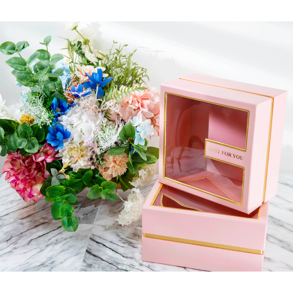 Square Shaped "Just For You" Box With Clear Lid| Holiday Box |Christma ...