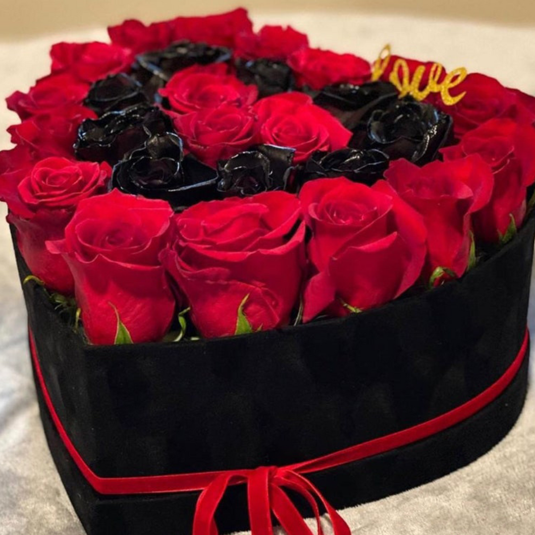 Heart Shaped Velvet Flower Box | Gift Box |Flower Box | Candy Box | Va ...