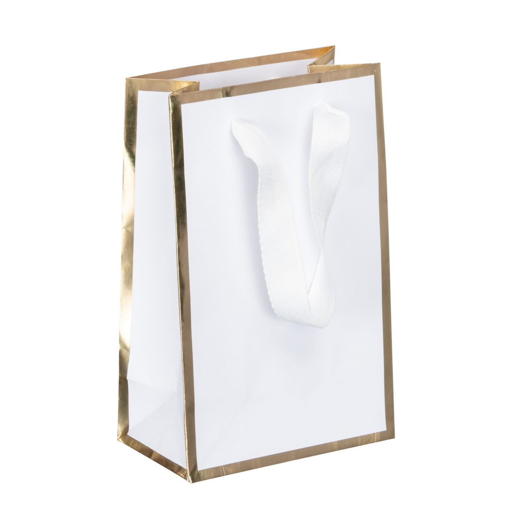 10-pack White & Gold Gift Bags| Elegant Bag | White Bag |Gift Bag | Bi ...